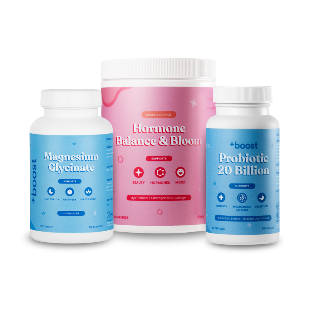 Women’s Hormone Balance Bundle | Natural PMS & Mood Support – +boost